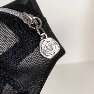 Lancome | Bags | Lancme Black Mesh Cube Zippy Pouch | Poshmark